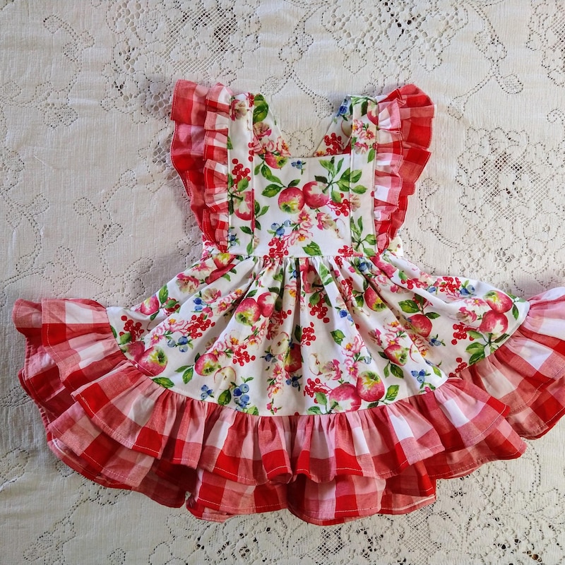 Red Pageant Ruffle Dress - Etsy