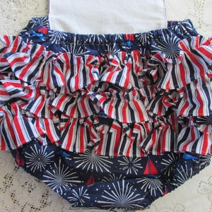 Fourth of July Red White & Blue Ruffled Bubble Romper - Patriotic ...
