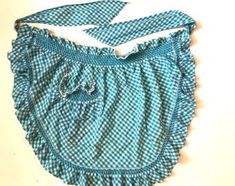 Blue Checked Apron - Etsy