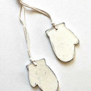 Winter Ornaments, Rustic Ceramic White & Blue, Snowflakes, Pair of ...