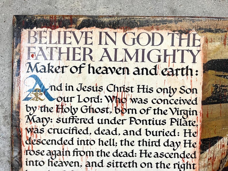 The Apostles Creed, Jesus Mixed Media Collage Painting, Cross ...