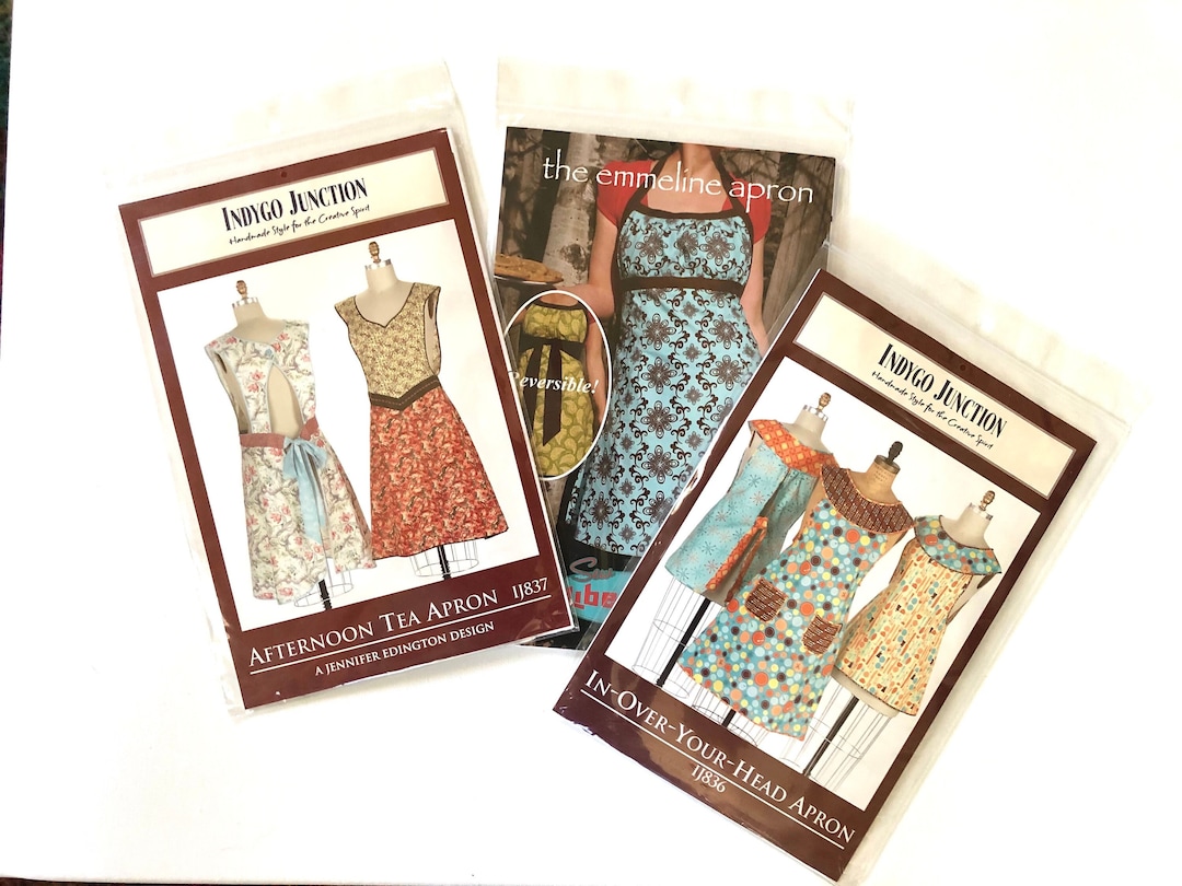 Apron Patterns, Vintage Style Uncut, Indygo Junction 836, Over Head ...