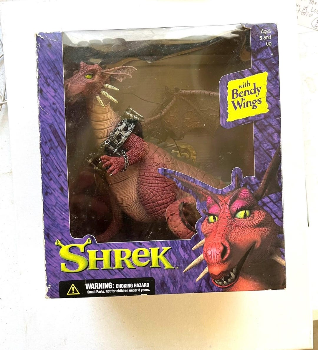 Vintage Shrek Dragon With Bendy Wings, Mcfarlane Toys 2001, Dreamworks ...