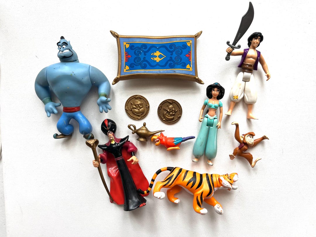 13-pc Aladdin Playset, Vintage 1990s Mattel Toys, Disney Movie, Jasmine ...
