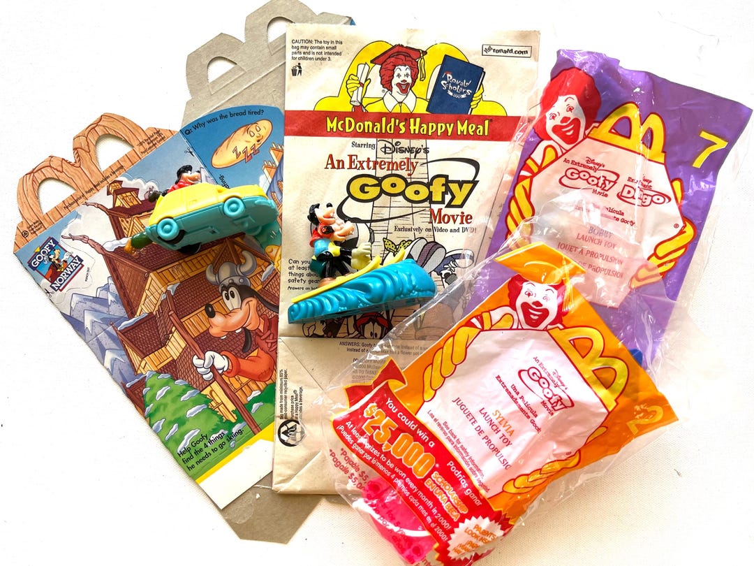 6-pc Goofy Burger King & Mcdonalds Toys, Vintage 1990s/2000s, Bobby ...
