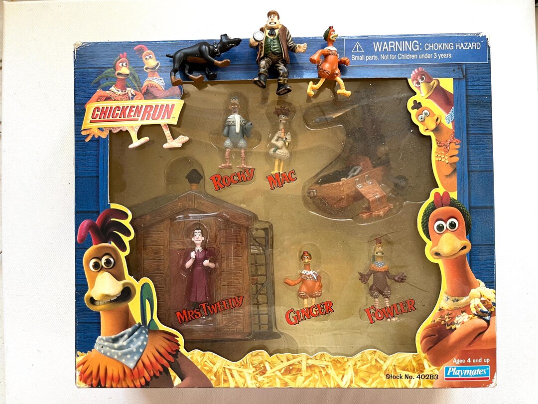 Chicken Run Movie Playset With Box, Vintage 2000s Toys, Rocky, Ginger ...