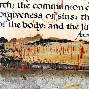 The Apostles Creed, Jesus Mixed Media Collage Painting, Cross ...