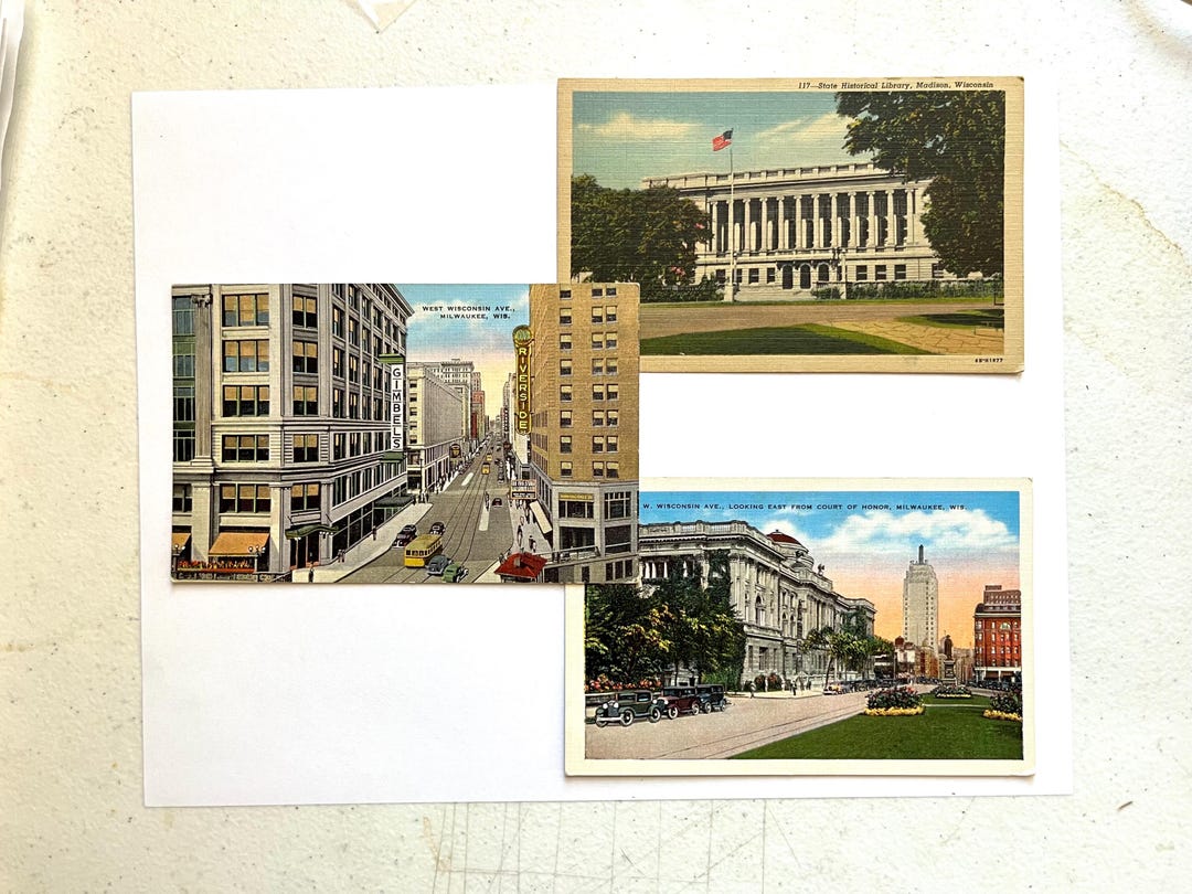 Wisconsin Postcards, Vintage 1940s, Milwaukee, Madison, Memorabilia ...