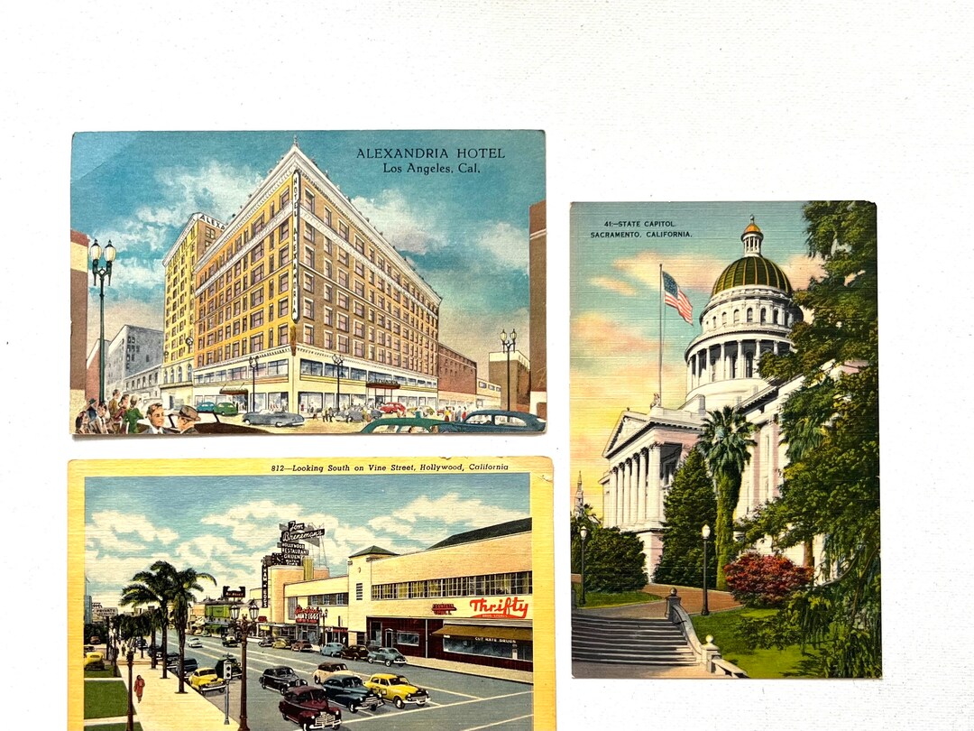 Vintage Postcards, California, Hollywood, Vine Street, Los Angeles ...