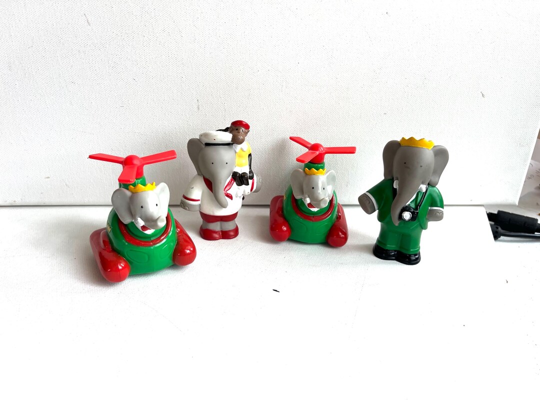 4-pc Babar the Elephant Arby's Toys, Vintage 1990s, Fast Food, Animals ...