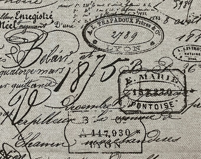 Ballard Designs DOCUMENT PRINT French Script Designer Heavy Weave ...