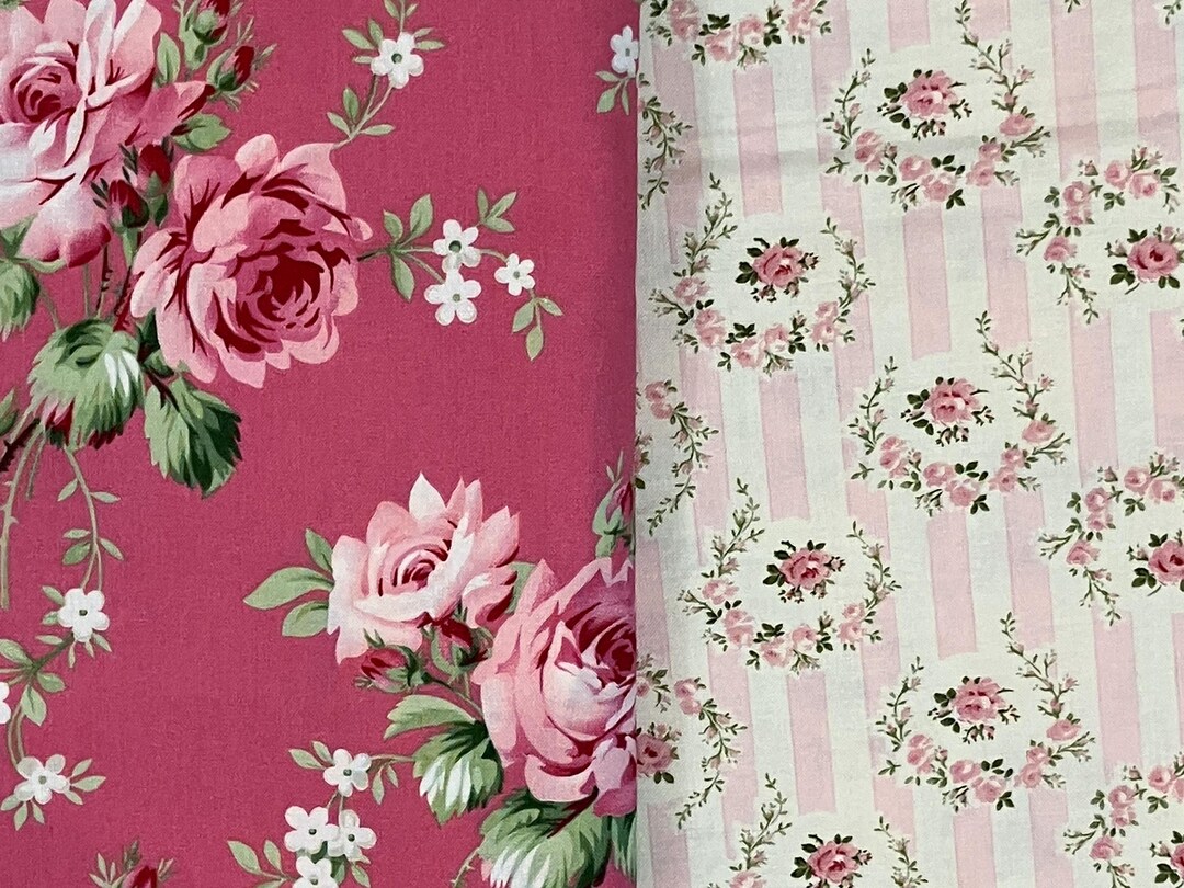 Barefoot Roses PINK Bundle ~ 2 BFR VINTAGE Coordinates ~ Large Cuts! - Etsy