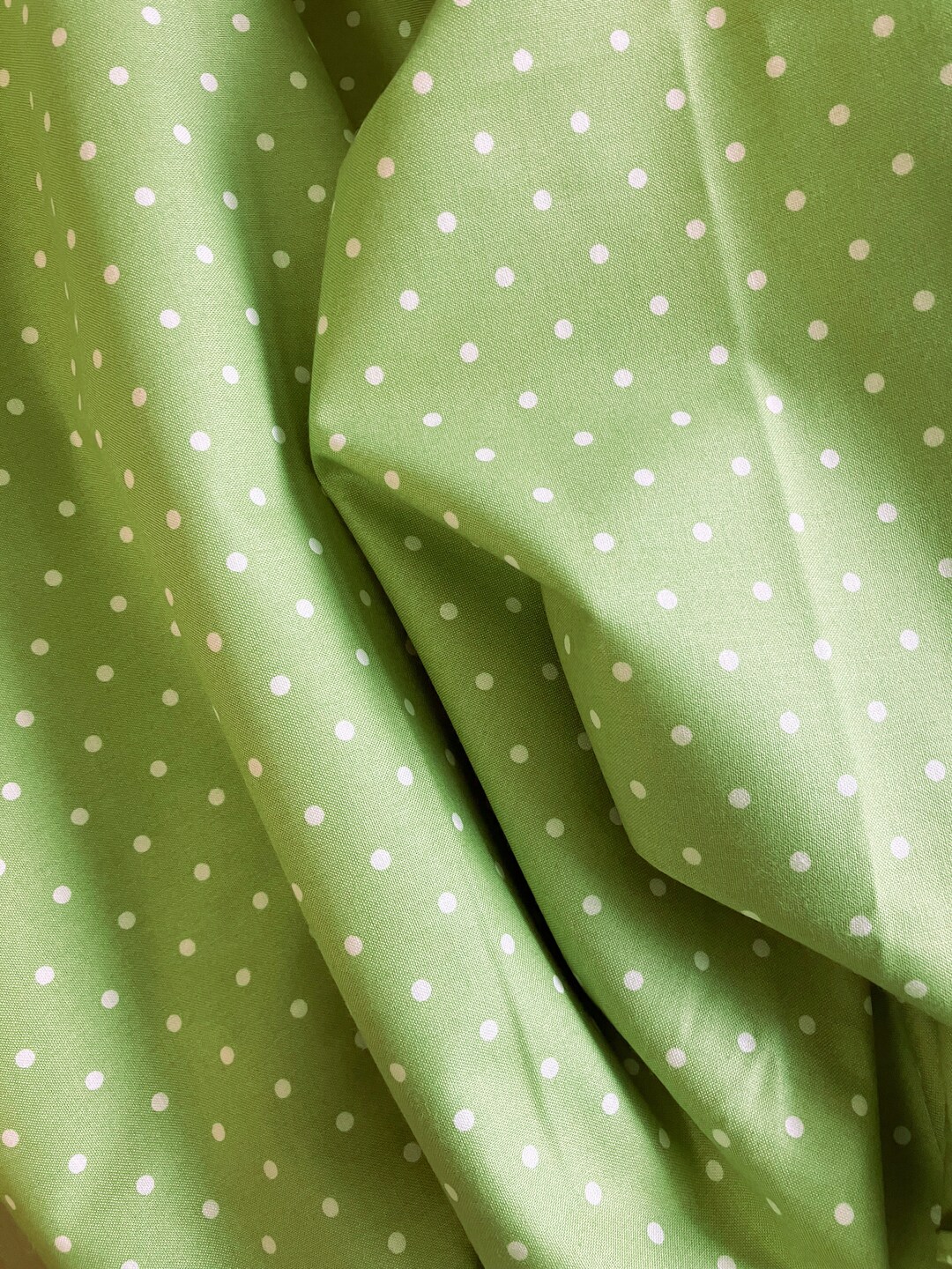 Lime Green Polka Dots BAREFOOT ROSES by Free Spirit ~ Vintage, Out of ...