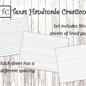 9 Printable Lined Paper, Landscape, PDF Format, US Letter-sized ...