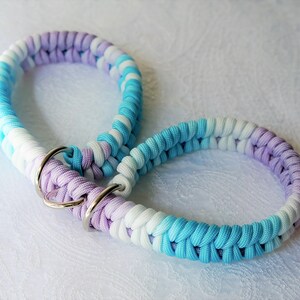 ADULT ONLY, Adjustable Slip Handcuffs, Frozen Paracord, Purple White ...
