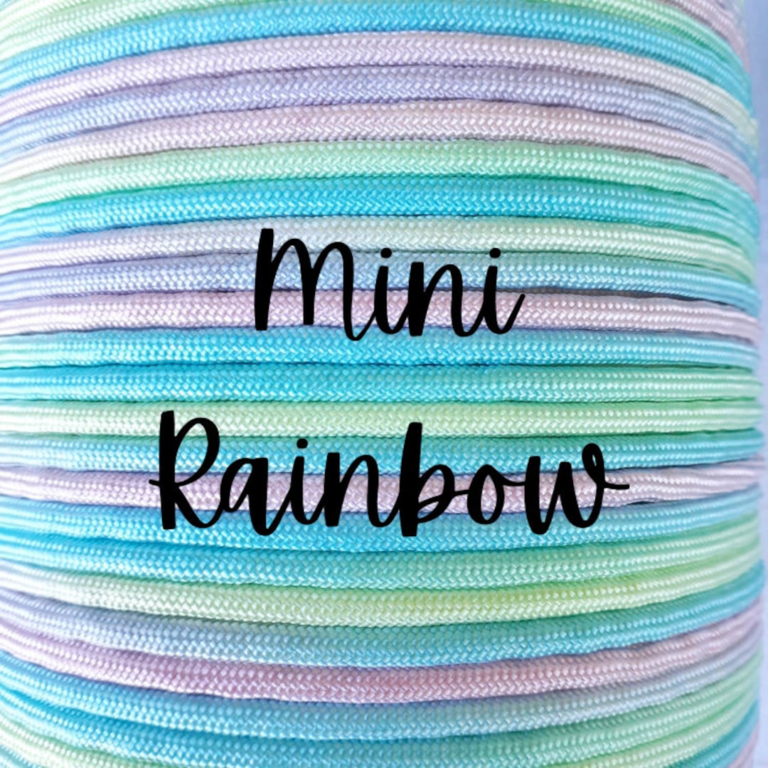 Mini Rainbow 100 Feet Paracord Hank, Pastel Ombre 550 Paracord, Hand ...