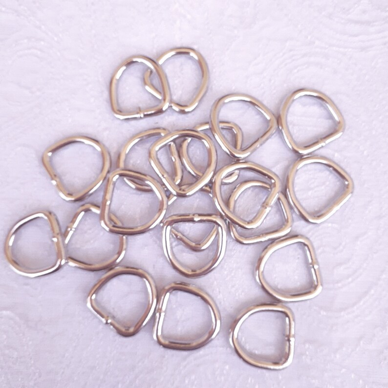 Welded D-ring dee-ring Nickel Available in 1/2 or - Etsy
