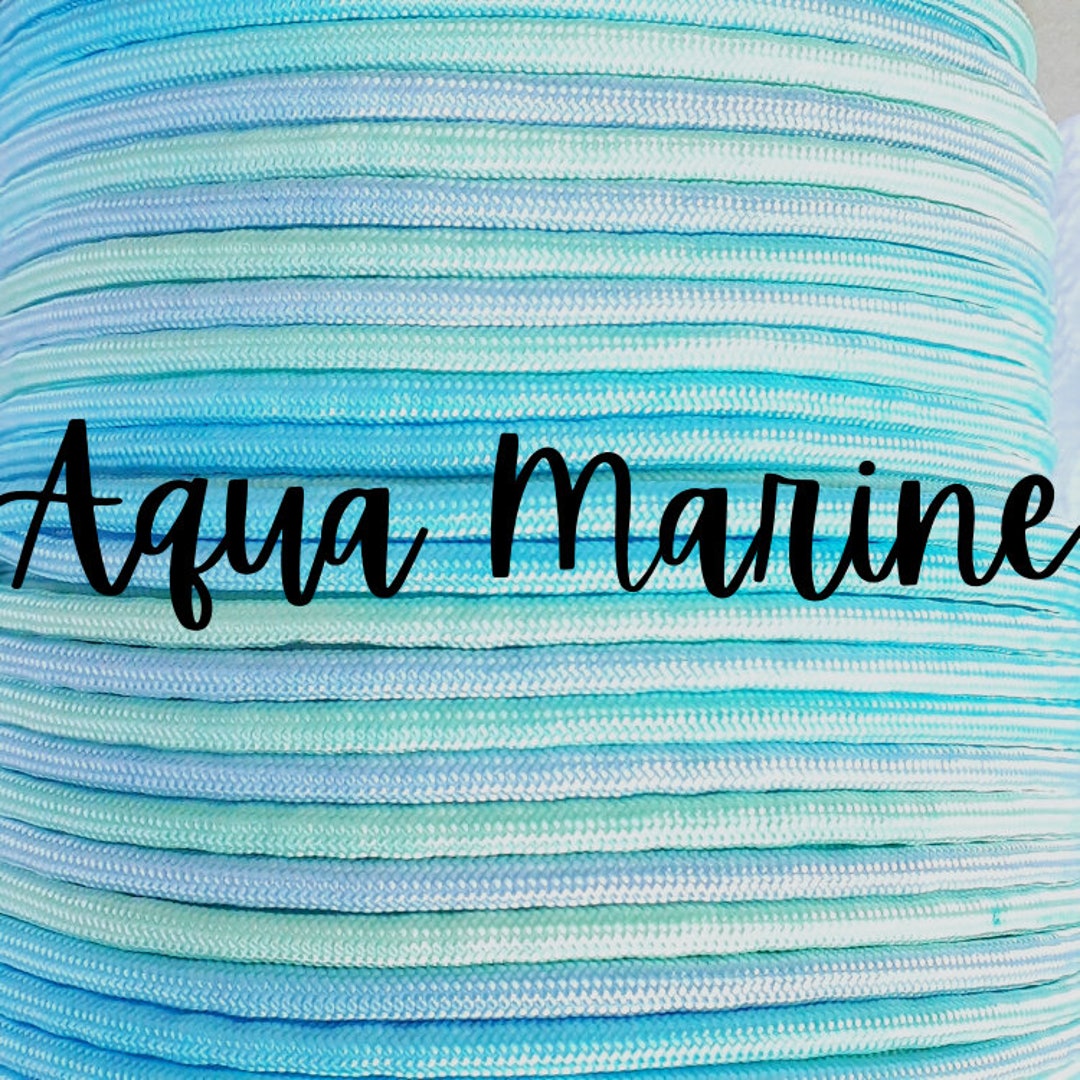 50 Feet - Aqua Marine Hand Dyed Paracord, Pastel Paracord, Ombre ...