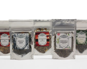 Tea Trio ORGANIC Loose Leaf Tea Samplers Beautiful Glass Jar Samplers ...