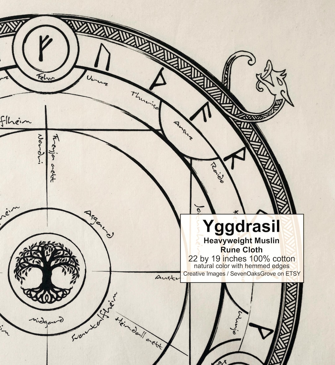Yggdrasil Rune Cloth - Etsy