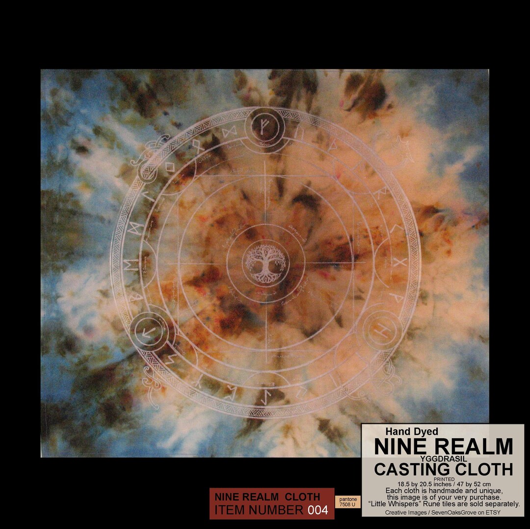 YGGDRASIL Nine Realm Rune Casting Cloth Number 004 - Etsy