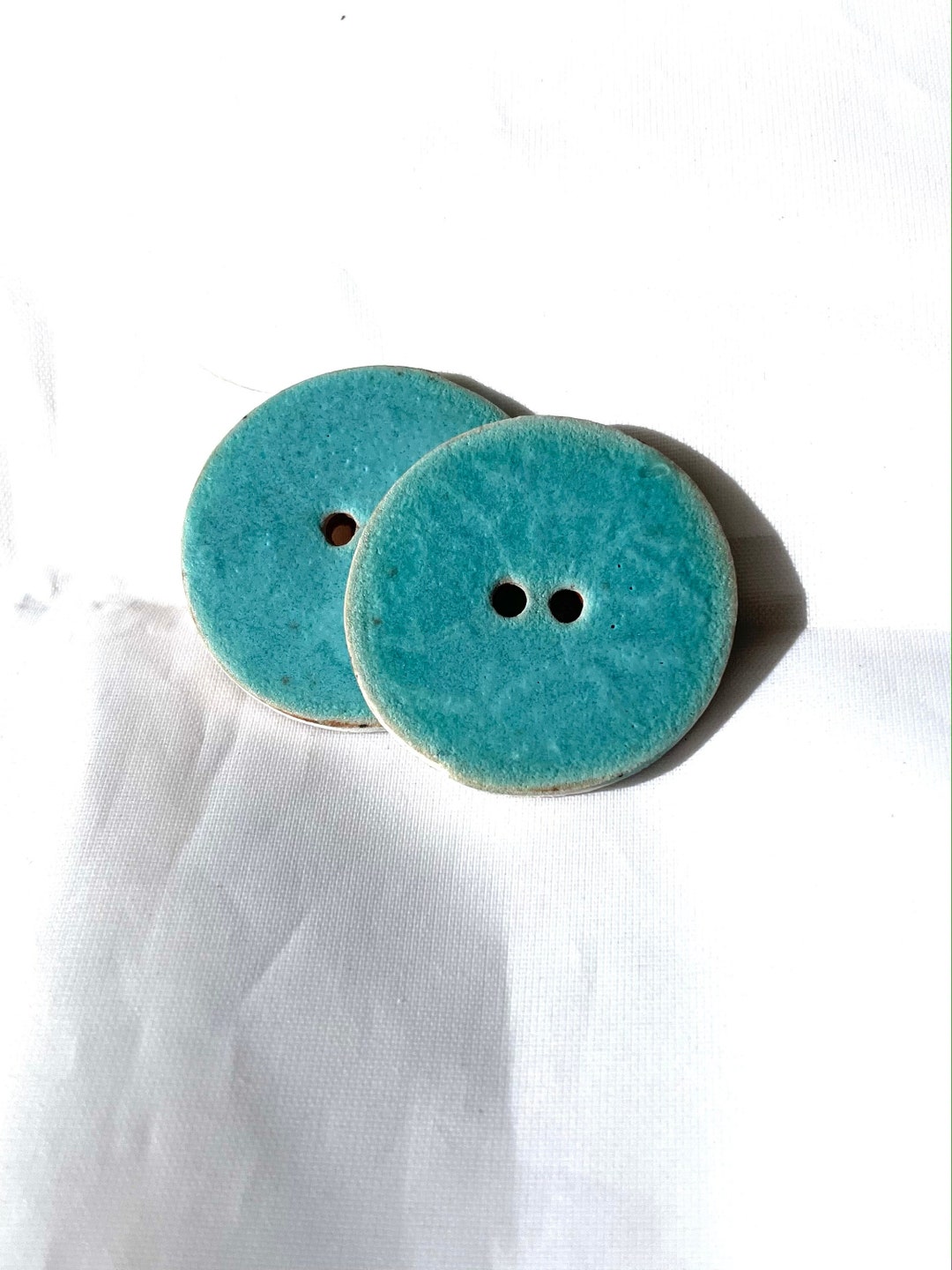 1 1/8" Aqua Blue Round Buttons - Ceramic Buttons - Round Buttons - Sold ...
