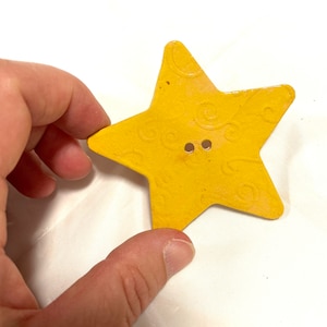 Ceramic Buttons - Yellow Star Buttons With Twirl Texture - Sold ...