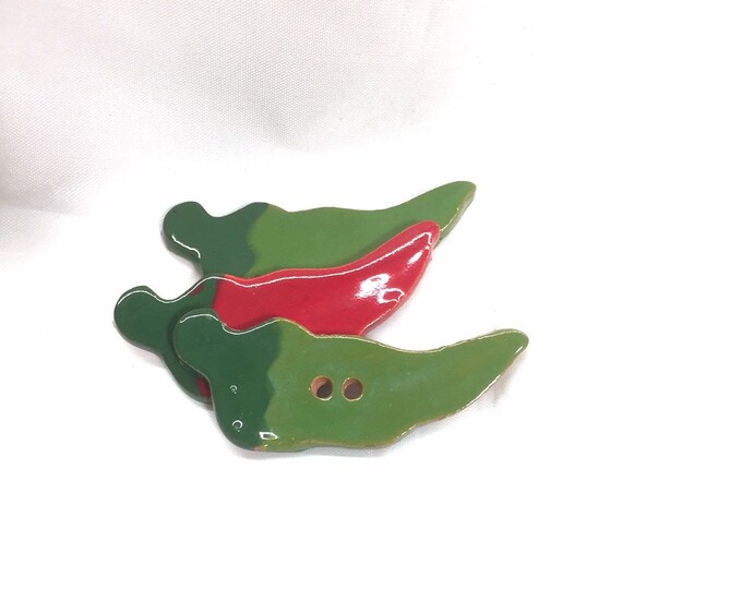 Ceramic Buttons Chilli Pepper Button or Pin Sold Individually - Etsy