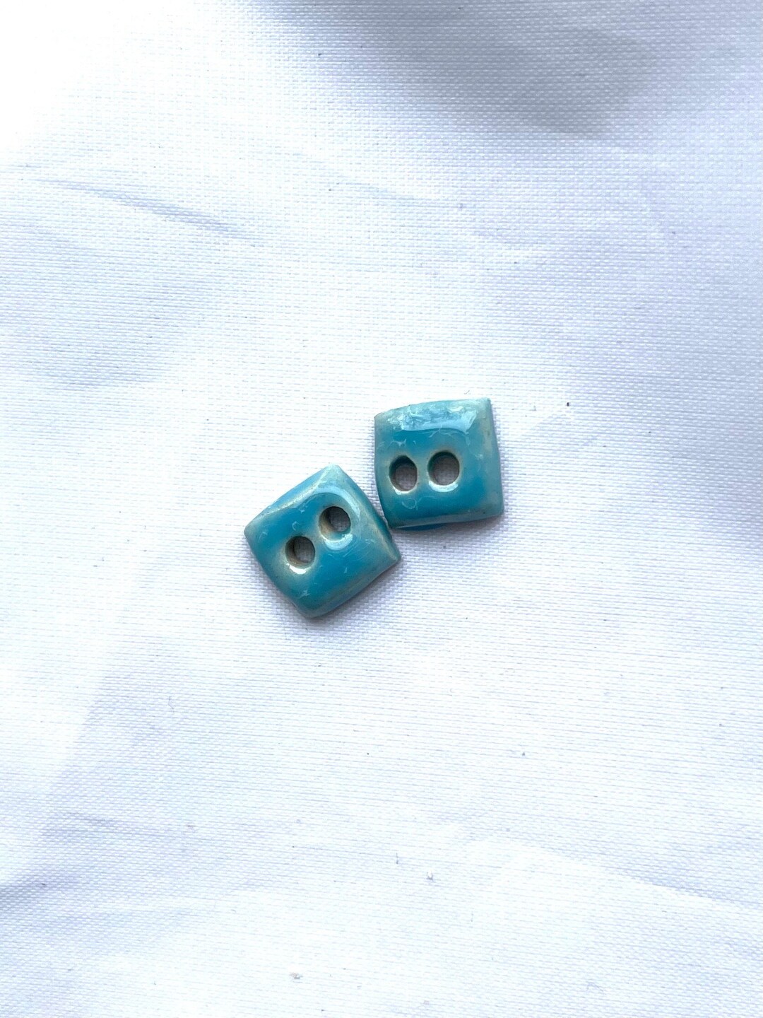 3/8 Light Blue Square Buttons Ceramic Buttons Mini Square Buttons - Etsy