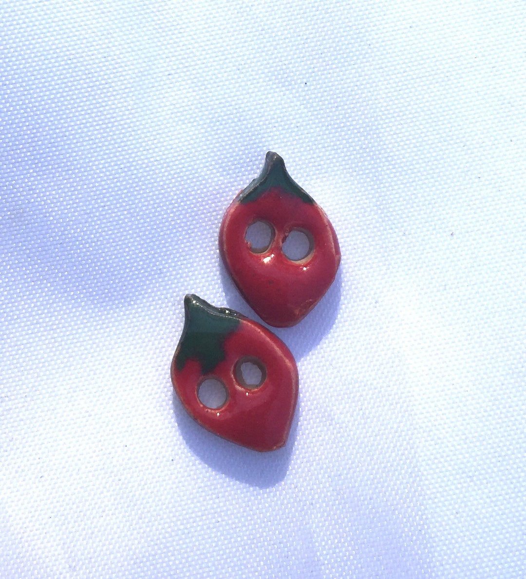 Miniature Strawberry Buttons - Fruit Buttons - Ceramic Button - Etsy