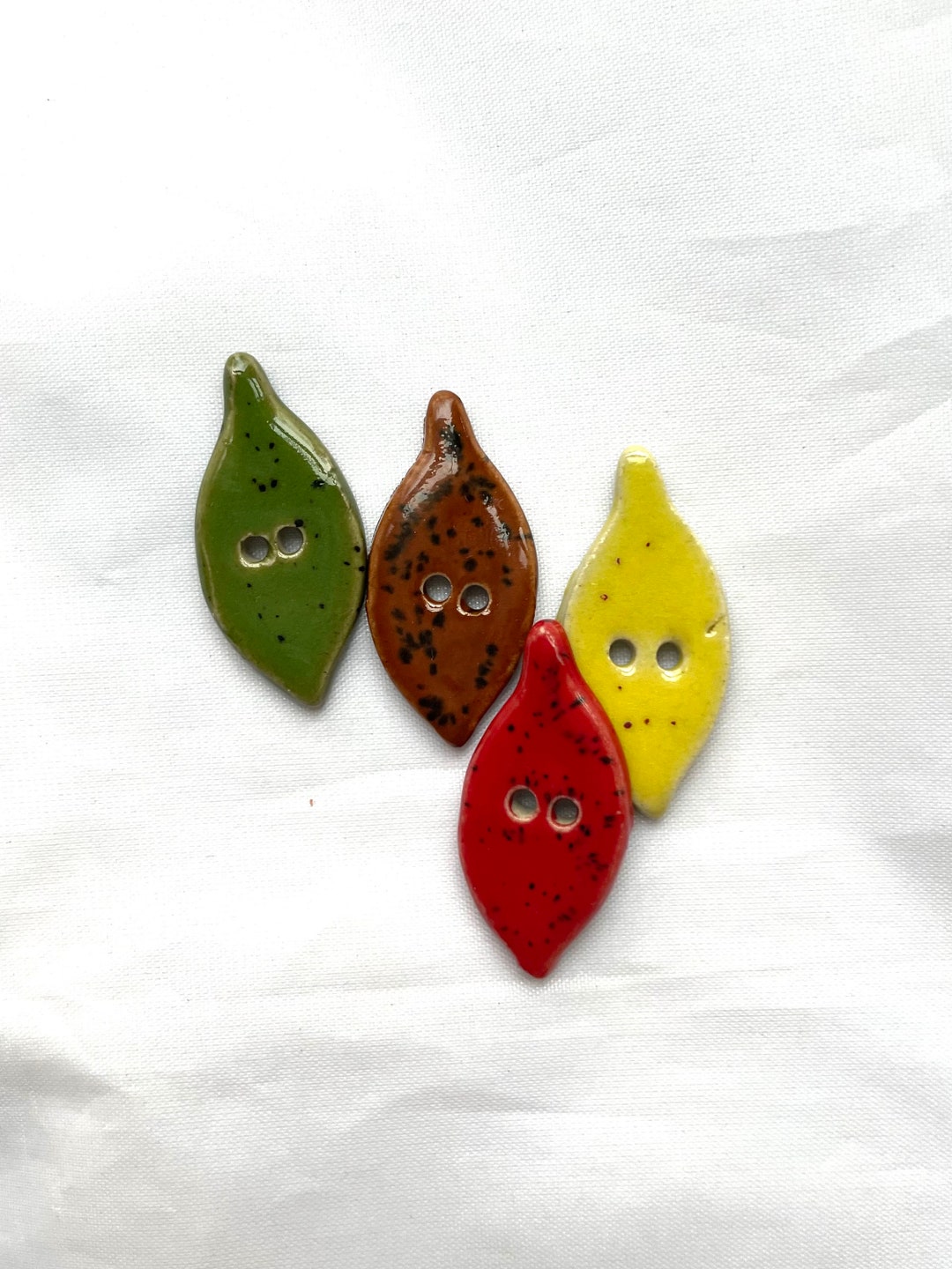 Ceramic Button - Leaf Button - Fall Button - Sold Individually ...