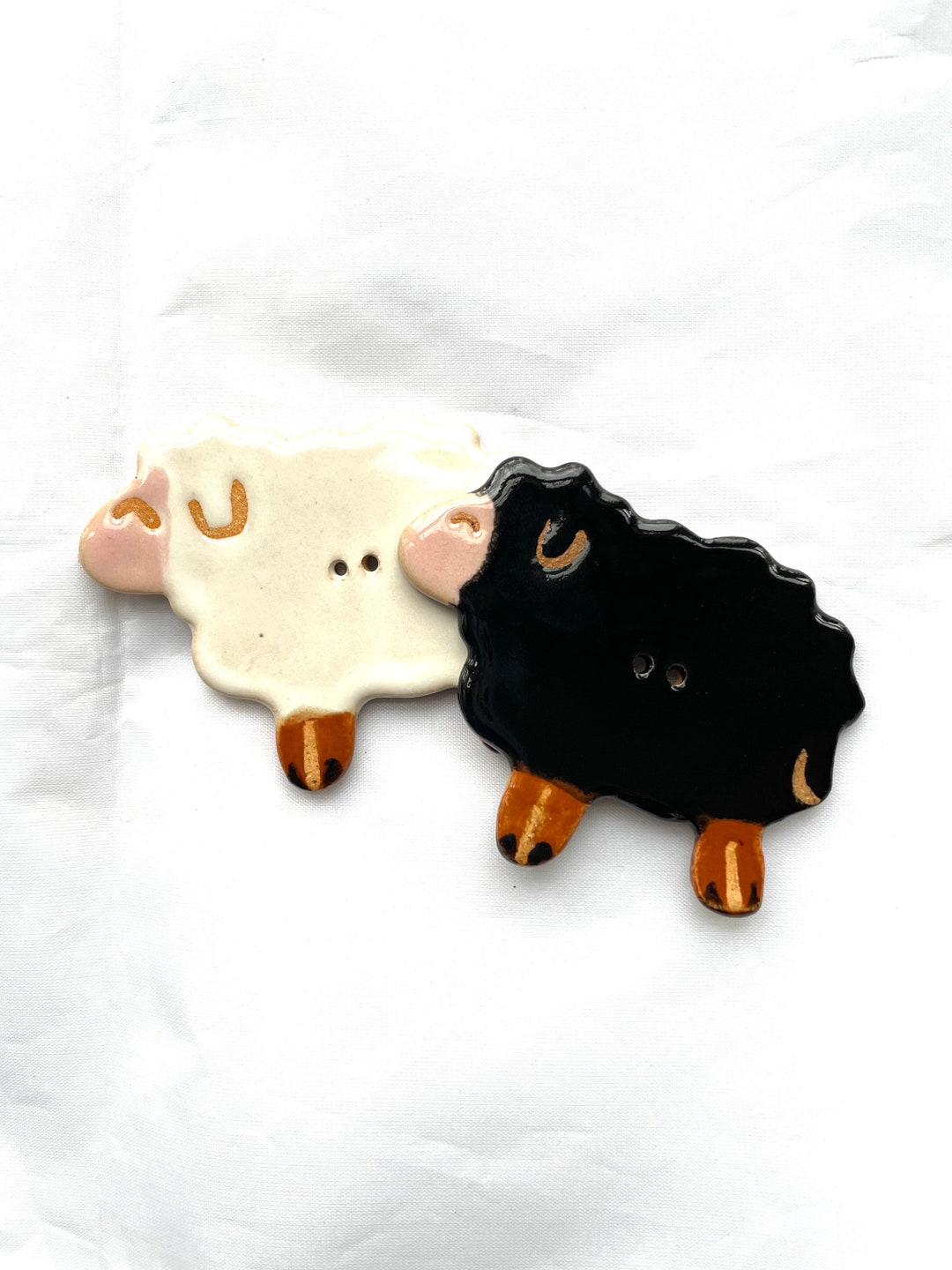 Sheep Buttons, Animal Button, Farm Animal Buttons Ceramic Buttons Sold ...