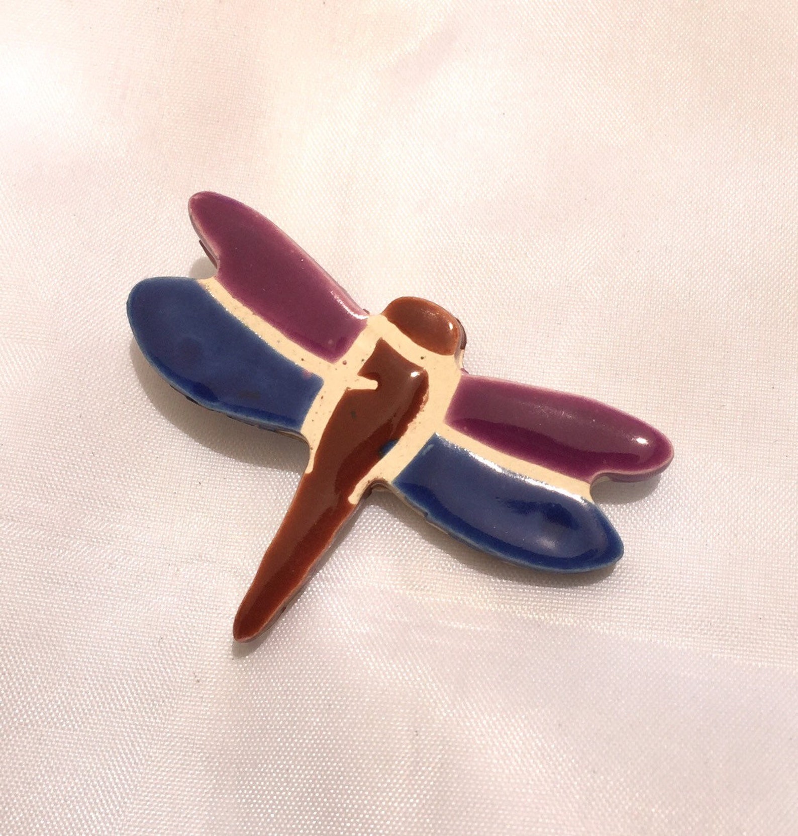 Ceramic Buttons Dragonfly Buttons Purple and Blue With - Etsy