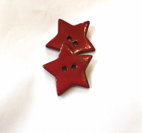 Small Red Star Buttons