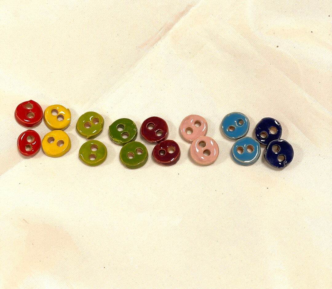 3/8" Round Ceramic Buttons - Mini Round Buttons - 3/8" Mini Buttons ...
