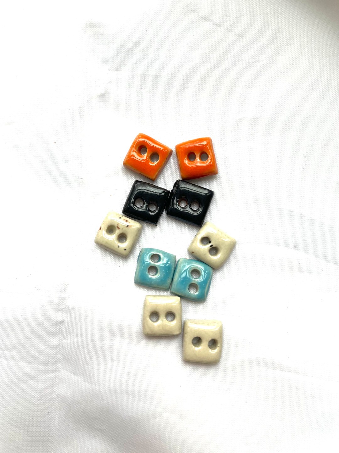 3/8 Light Blue Square Buttons Ceramic Buttons Mini Square Buttons - Etsy