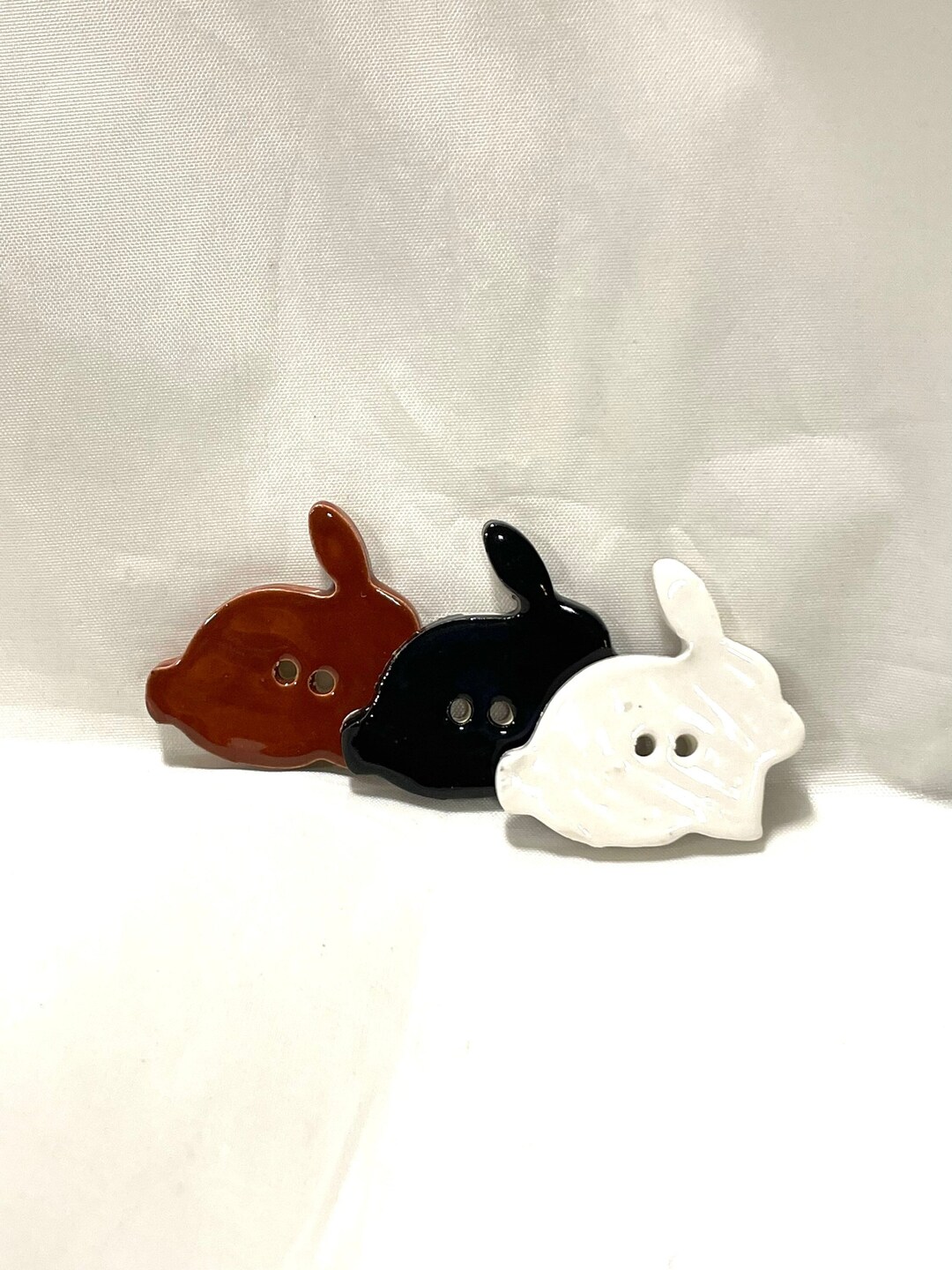 Rabbit Button - Bunny Button - Ceramic Buttons - Round Buttons - Etsy