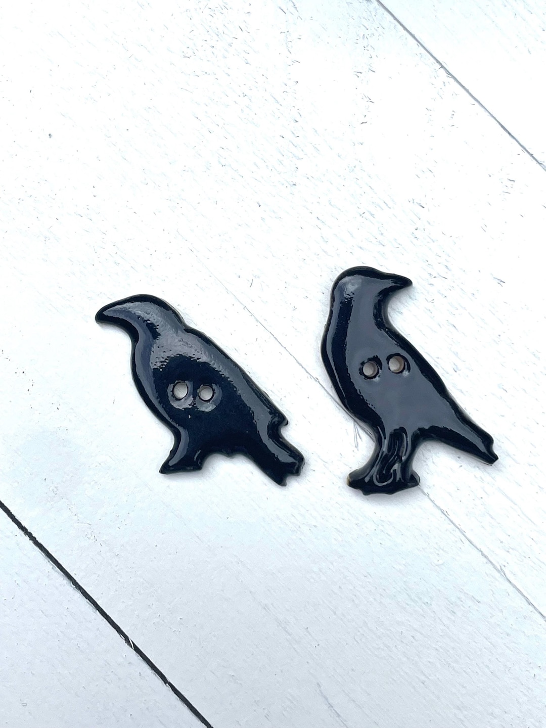 Raven Buttons - Ceramic Buttons - Sold Individually - Etsy