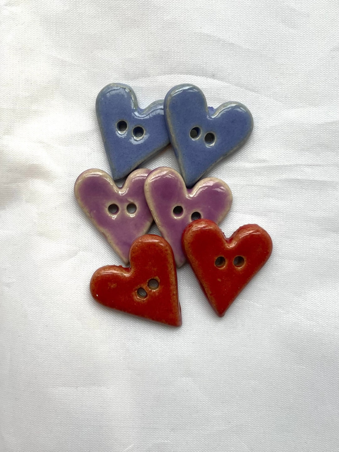 15/16" Heart Buttons - Ceramic Buttons - Heart Buttons - Mini 'tine's ...