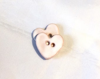 White Heart Buttons | Etsy