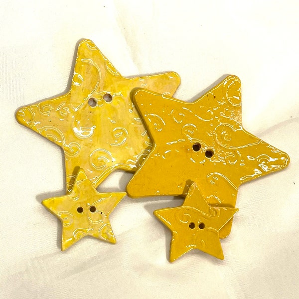 Yellow Star Shaped Buttons - Etsy