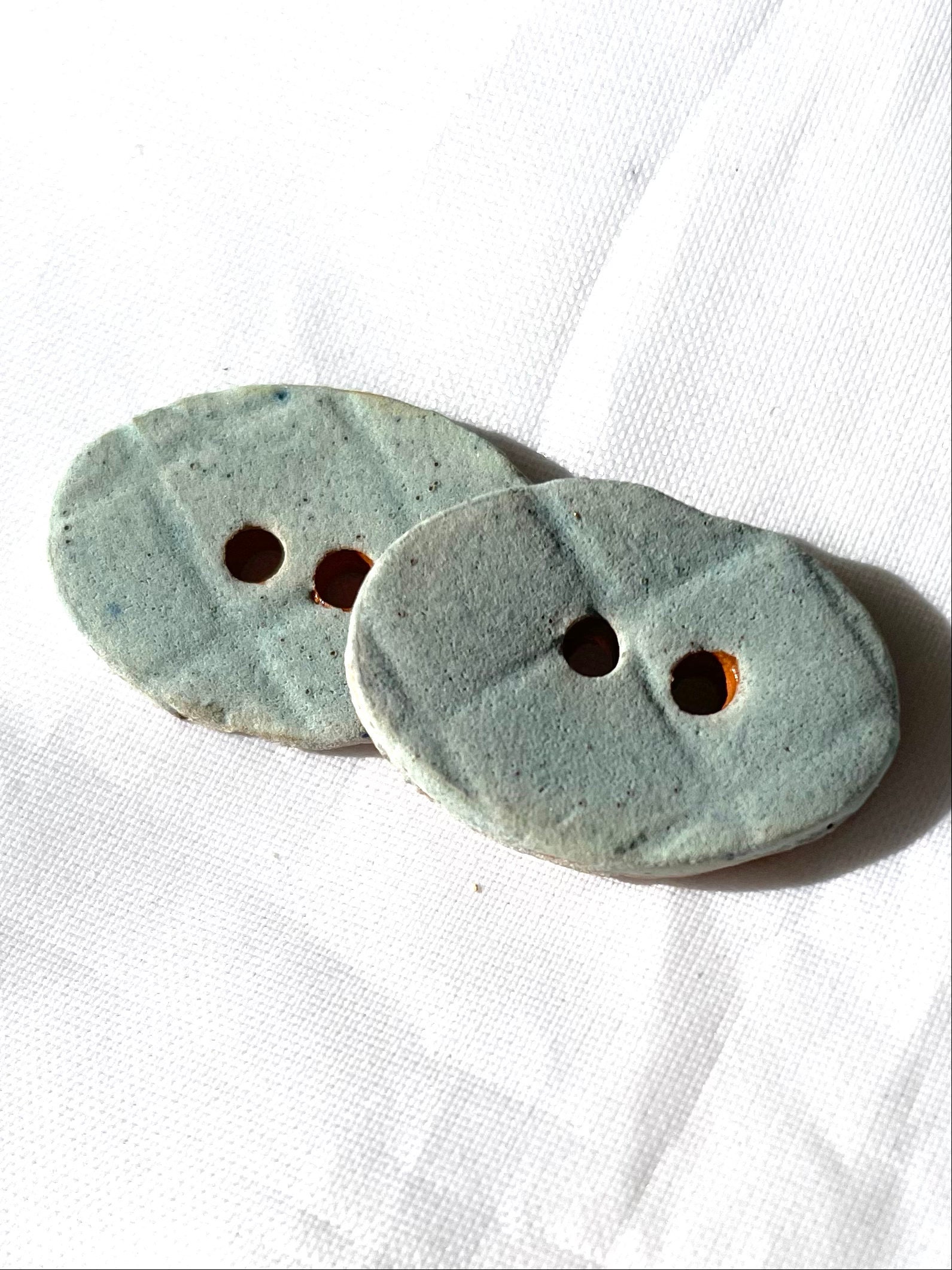 Craft Supplies & Tools Dusty Blue Oval Buttons with texture 7/8 Dusty ...