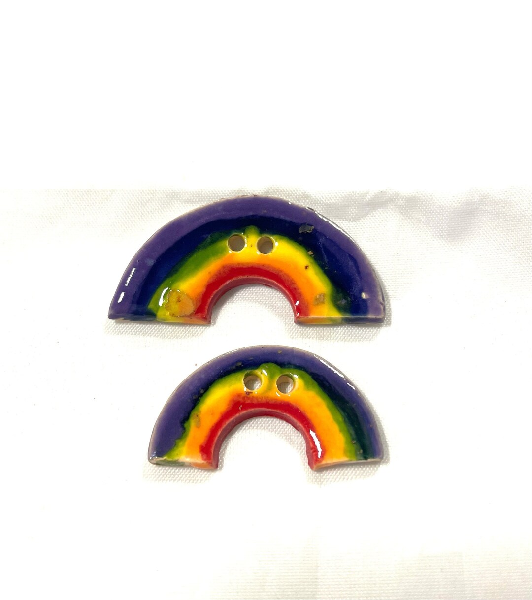 Rainbow Buttons Ceramic Rainbow Buttons Sold Individually - Etsy