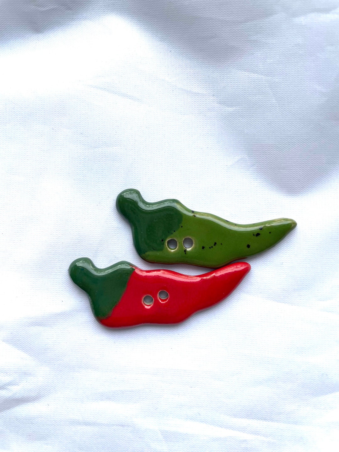 Ceramic Buttons - Chilli Pepper Button or Pin - Sold Individually - Etsy