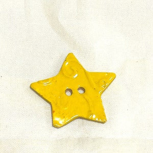Ceramic Buttons - Yellow Star Buttons With Twirl Texture - Sold ...