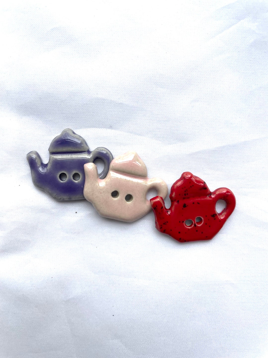Teapot Button, Ceramic Button Sold Individually Different Colors ...