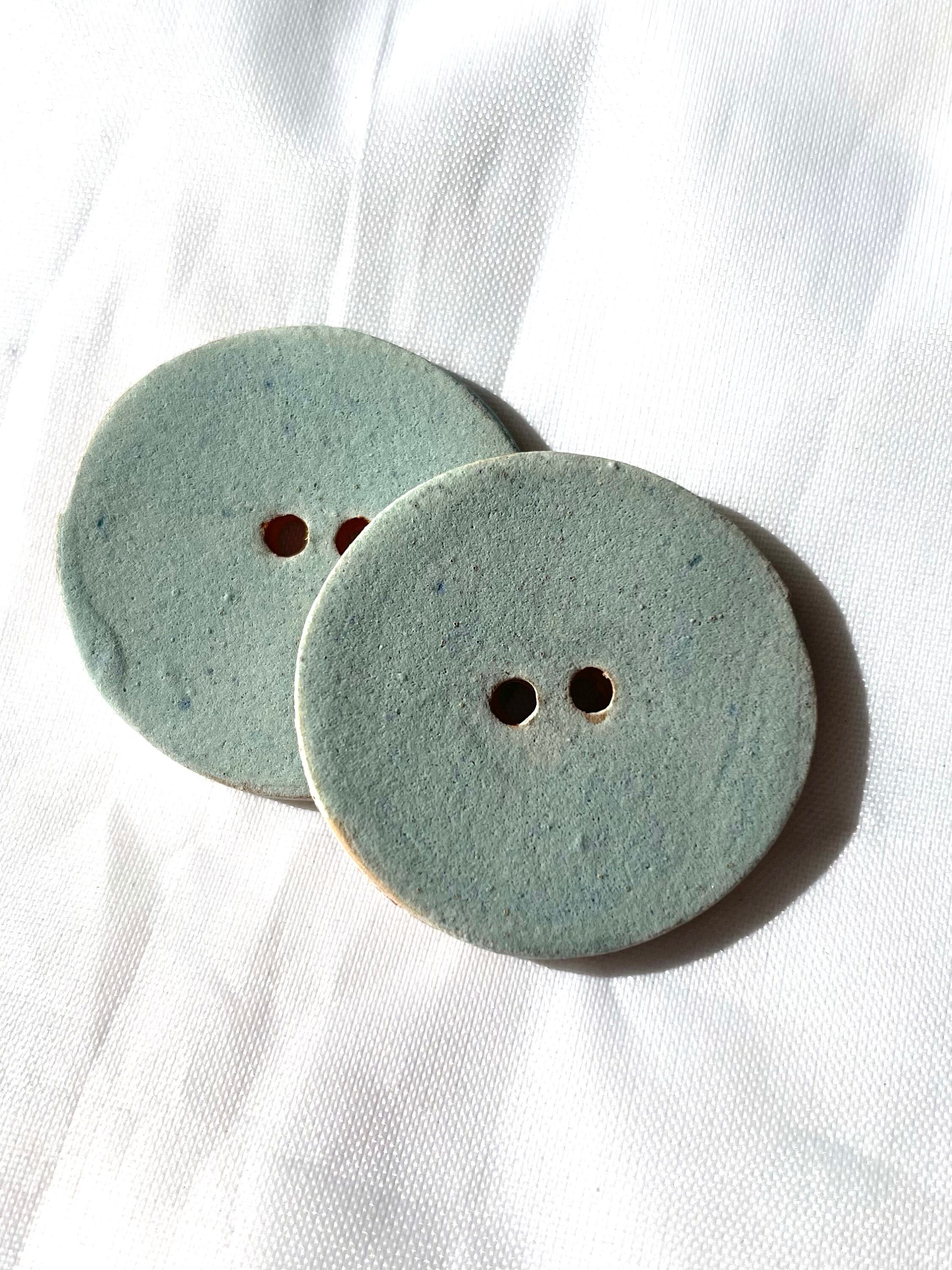 Craft Supplies & Tools Dusty Blue Oval Buttons with texture 7/8 Dusty ...