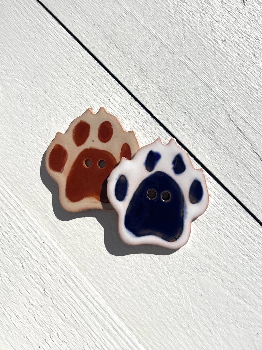 Paw Print Button, Ceramic Button - Sold Individually - Different Types ...