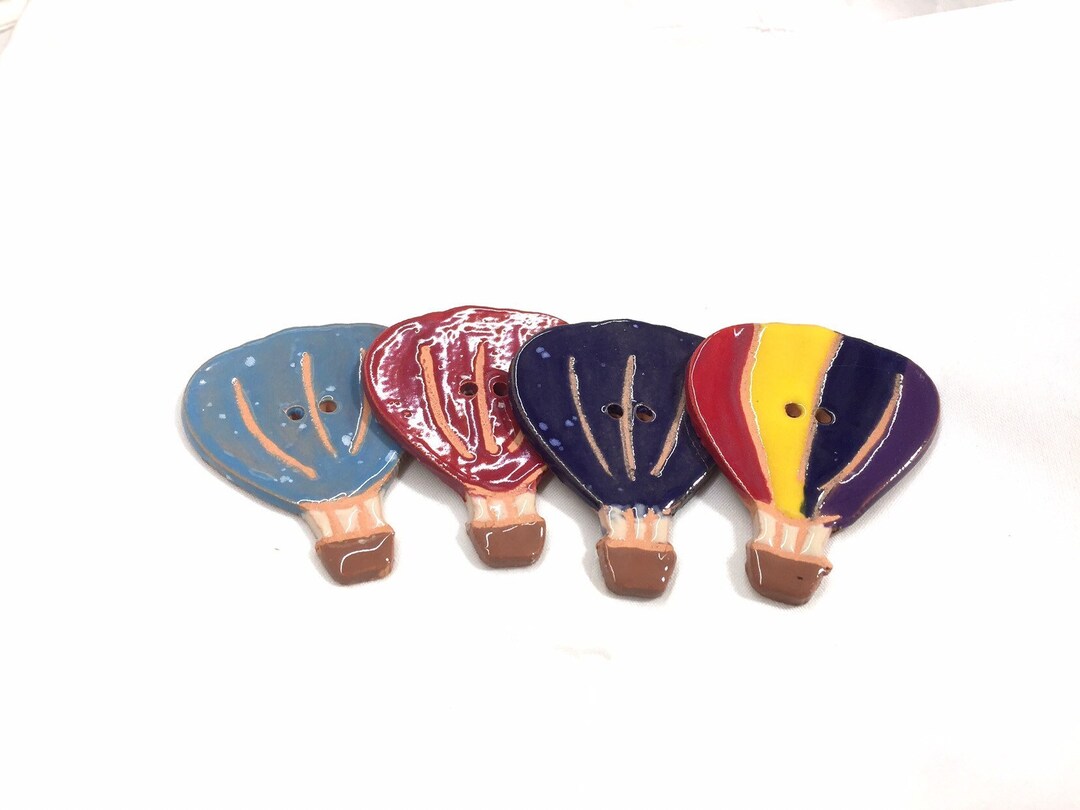 Ceramic Buttons - Hot Air Balloon Button - Ceramic Hot Air Balloon ...