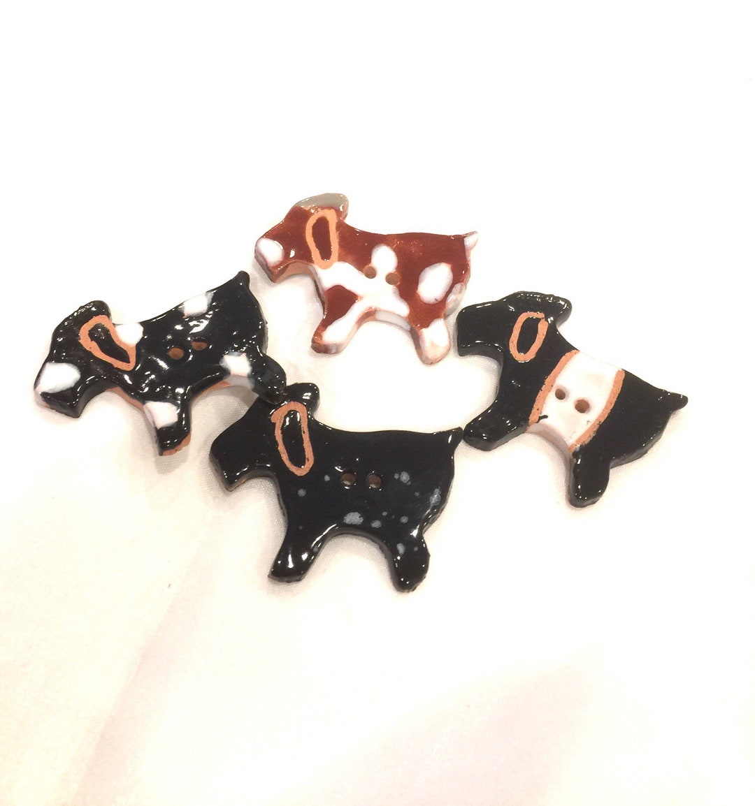 Goat Buttons Black Dapple Goat Button Ceramic Buttons Sold - Etsy